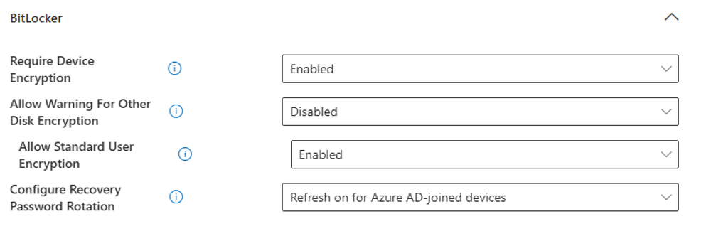 Configuring Bitlocker with Intune
