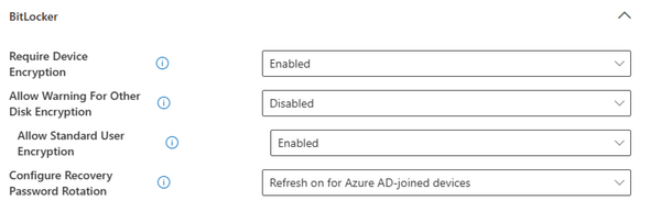 Configuring Bitlocker with Intune